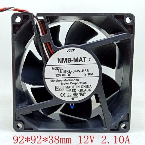 NMB 3615KL-04W-B86 12V 2.10A 9038 3-pin DELL server CPU industrial fan